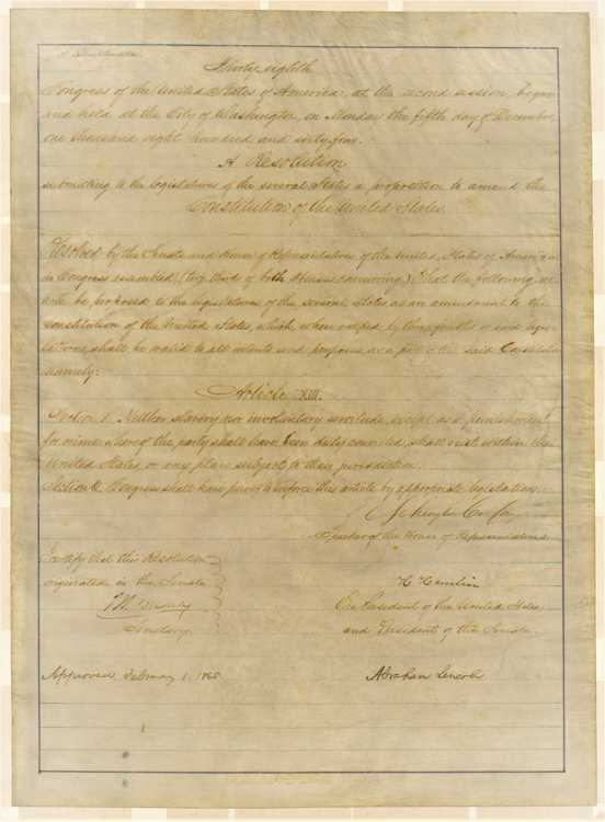 From Slavery to Freedom: The 13th Amendment | National Museum of ...