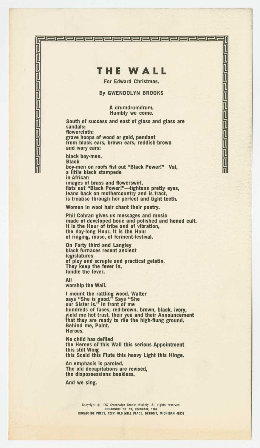 Broadside Press: Poetry to the People | National Museum of African ...