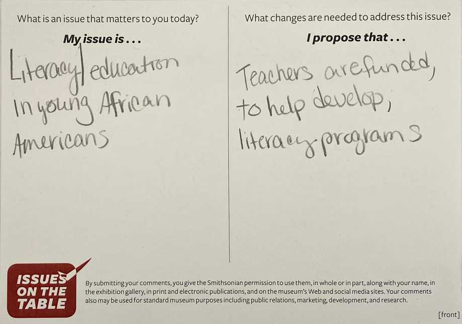 Issues on the Table | National Museum of African American History ...