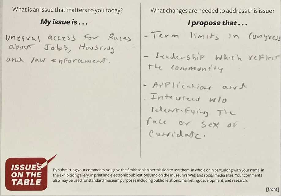 Issues on the Table | National Museum of African American History ...